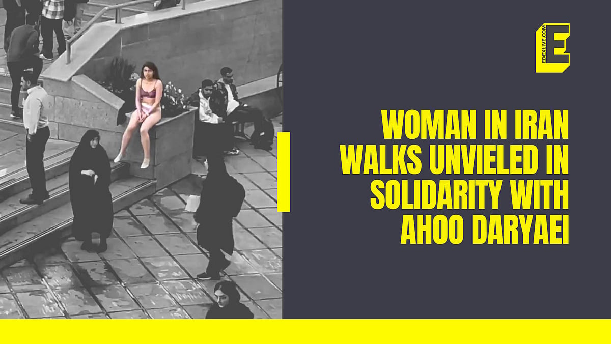 Iranian Woman Walks Unveiled in Solidarity with Ahoo Daryaei Against ...