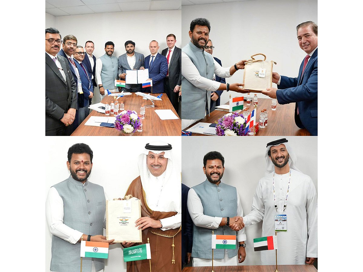 Naidu meets aviation leaders from UAE, Saudi Arabia, Russia