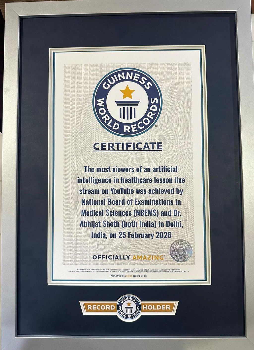 NBEMS enters Guinness Records with landmark AI in healthcare