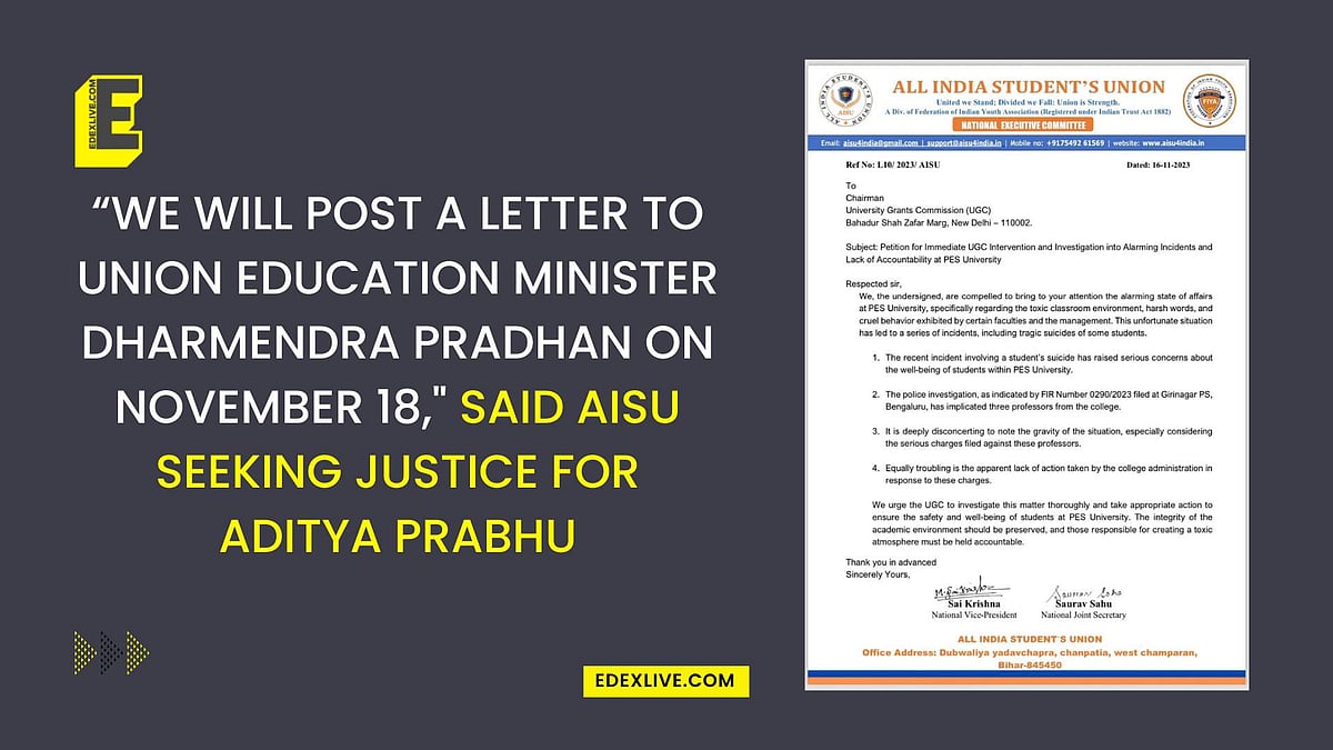 Justice for Aditya Prabhu: AISU writes to UGC Chairman; urge intervention