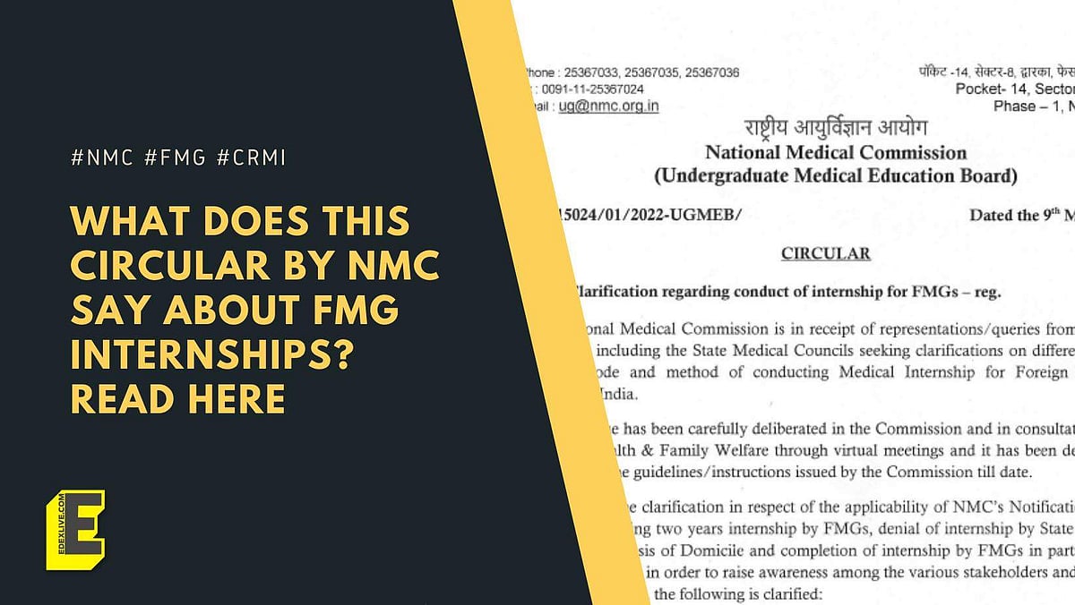 FMG Internship issue: NMC issues one-time relaxation, clarification ...