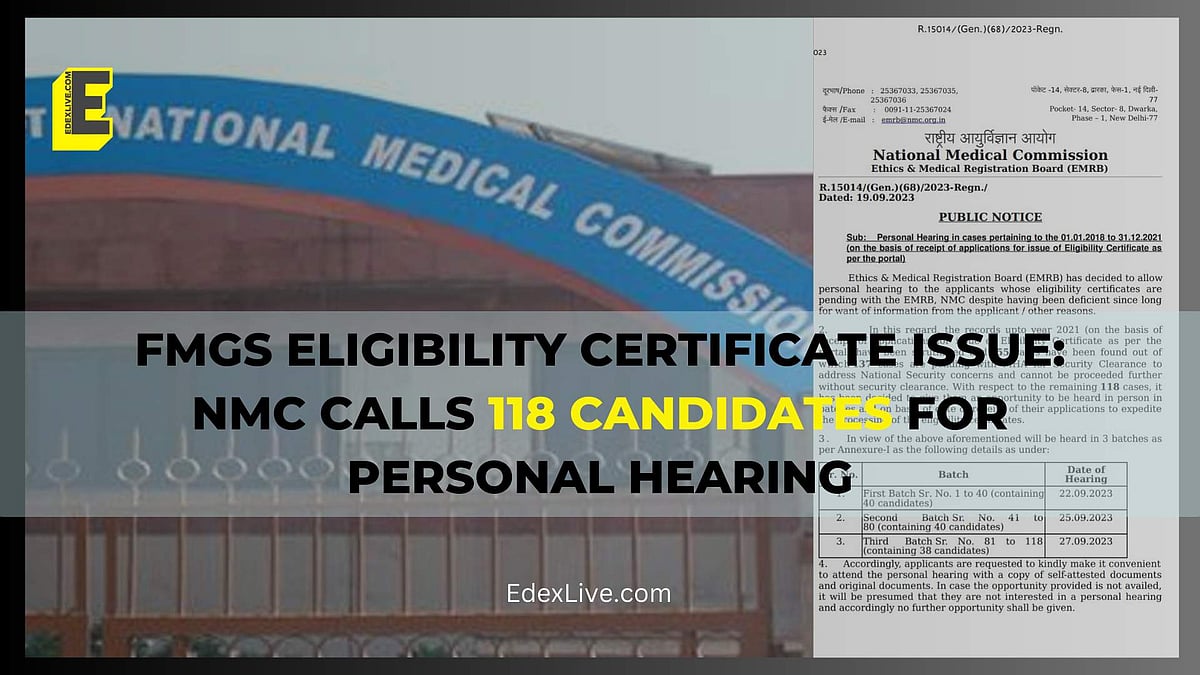 FMGs eligibility certificate issue: NMC calls 118 candidates for ...