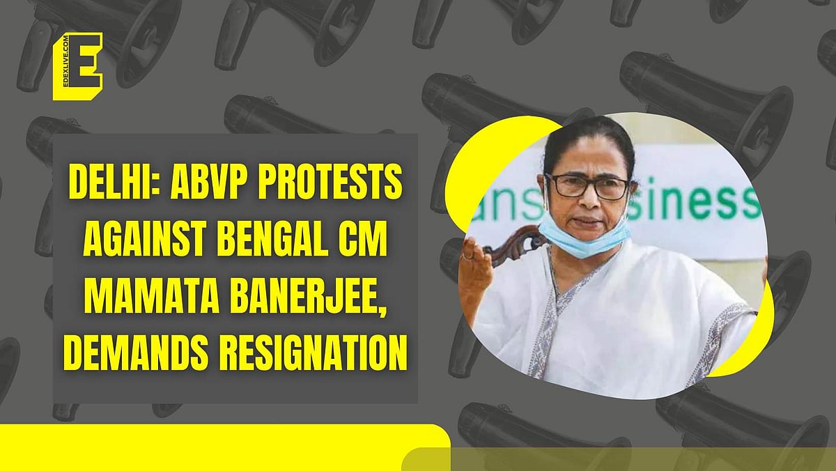 Delhi: ABVP protests against West Bengal CM Mamata Banerjee for crime ...